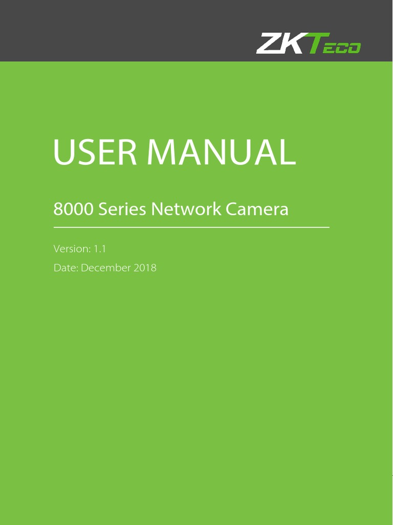 ZKTeco 8000 Series Camera Manual | PDF | Ip Address | Port (Computer ...