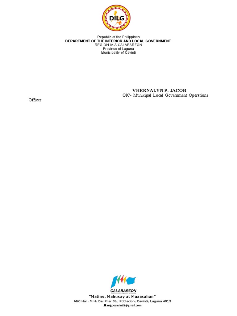 Letterhead - Dilg Cavinti | PDF
