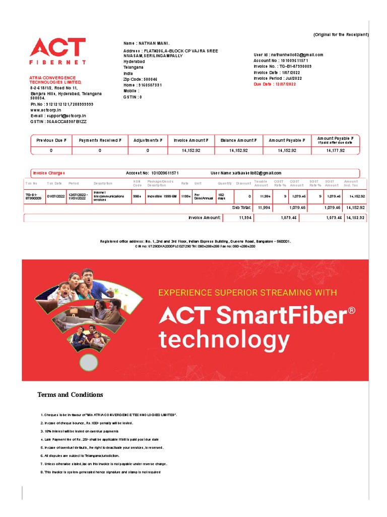 Telephone Bill 1 | PDF | Invoice | Cheque