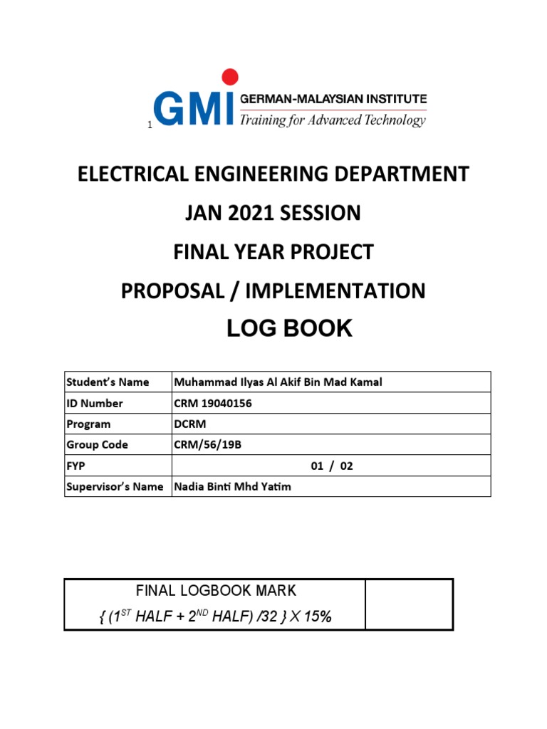 Fyp1 Log Book Eed by SV (15%) (Repaired) | PDF | Science & Mathematics
