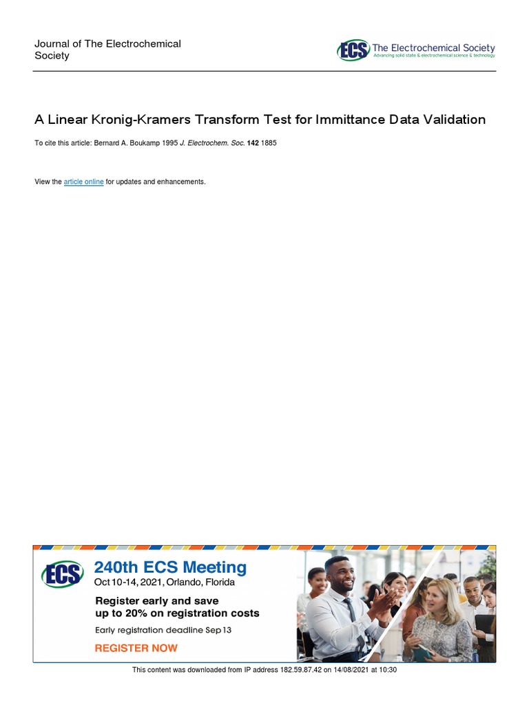 Linear Kronig-Kramers Test for Immittance | PDF | Errors And Residuals ...