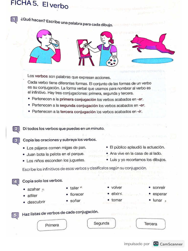 Ficha Ficha 5 El Verbo | PDF