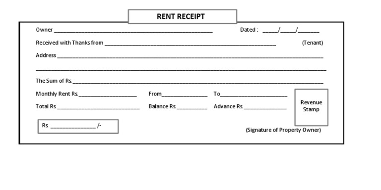 Rent Receipt Format | PDF