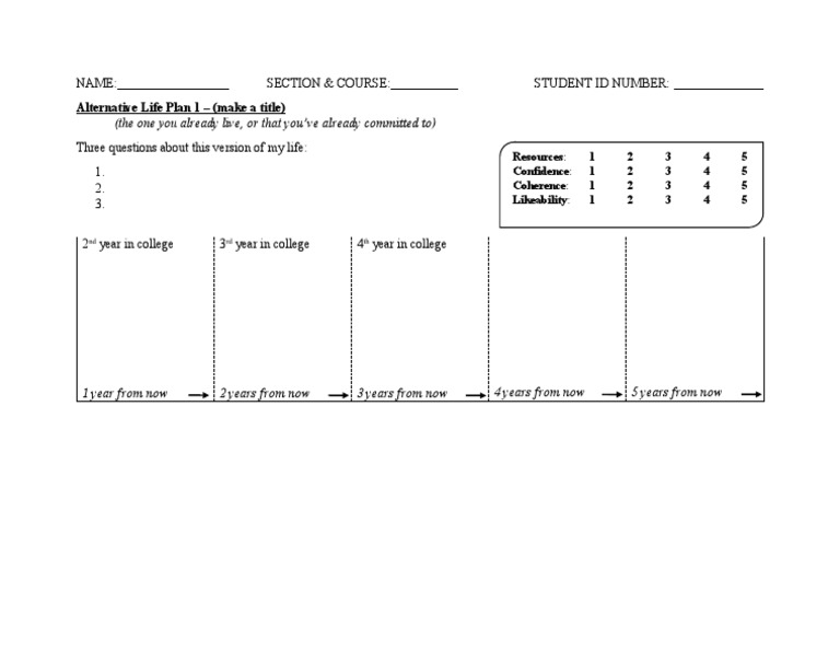 Odyssey Plan Alternative Life Plan 1 | PDF