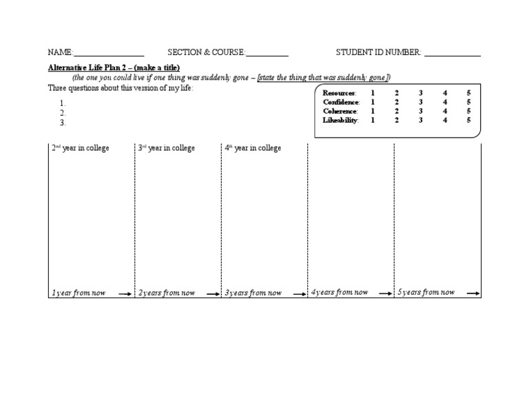 Odyssey Plan Alternative Life Plan 2 | PDF