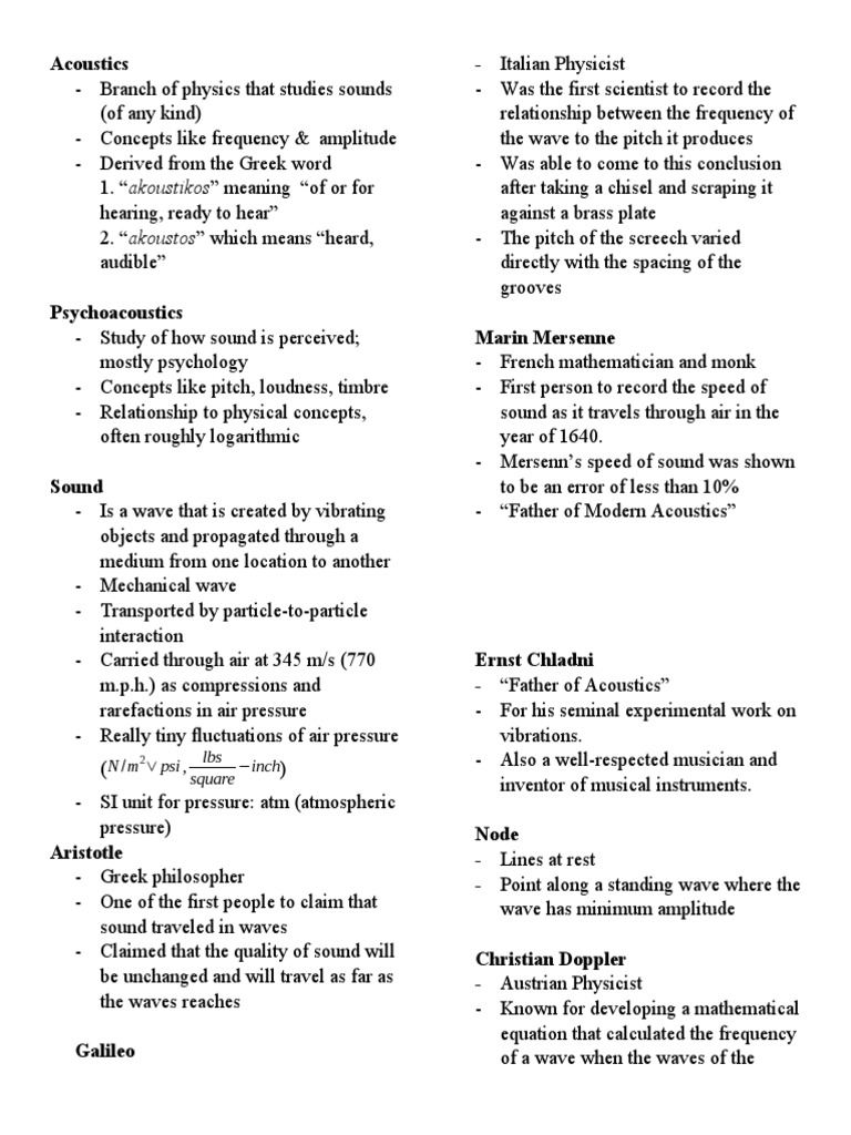 Understanding Sound Waves and Acoustics | PDF | Social Science | Art