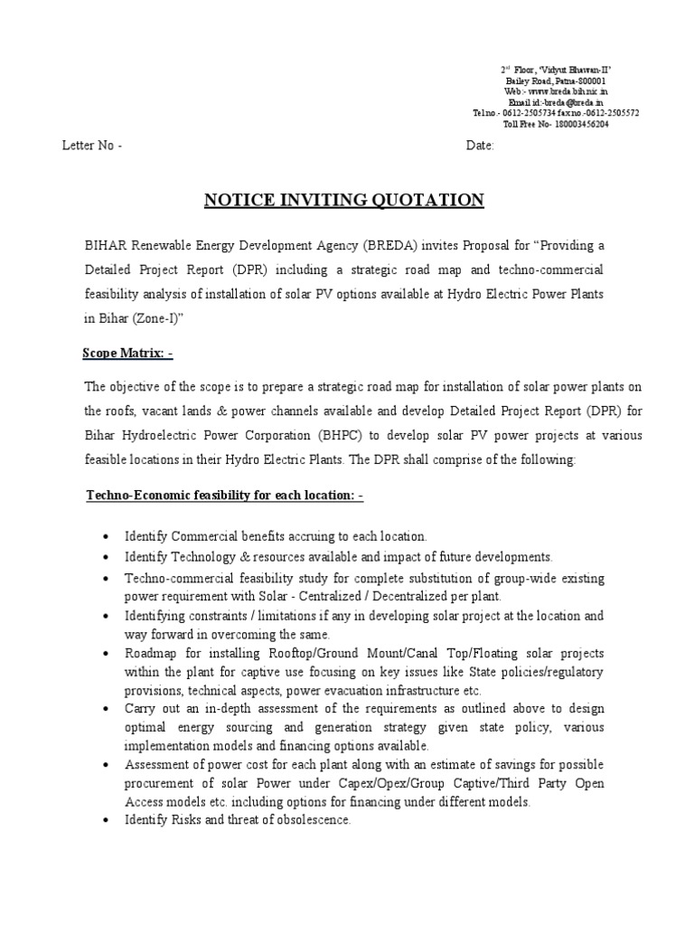 Notice Inviting Quotation: Scope Matrix | PDF | Solar Power | Photovoltaics