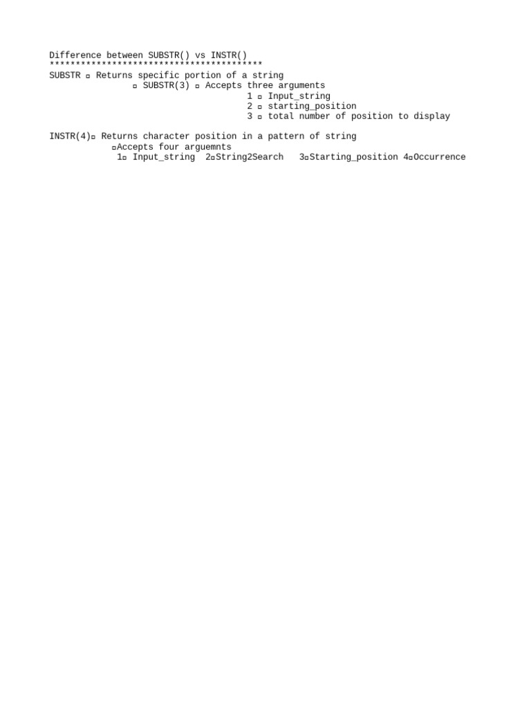 Substr Instr | PDF