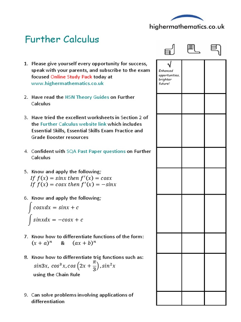 Further Calculus Final 1 | PDF