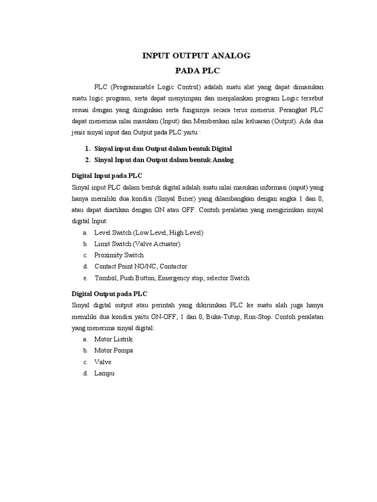 Materi Input Output Analog | PDF