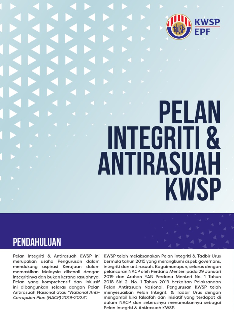 Pelan Antirasuah KWSP 2020-2023 | PDF | Karier & Perkembangan | Bisnis