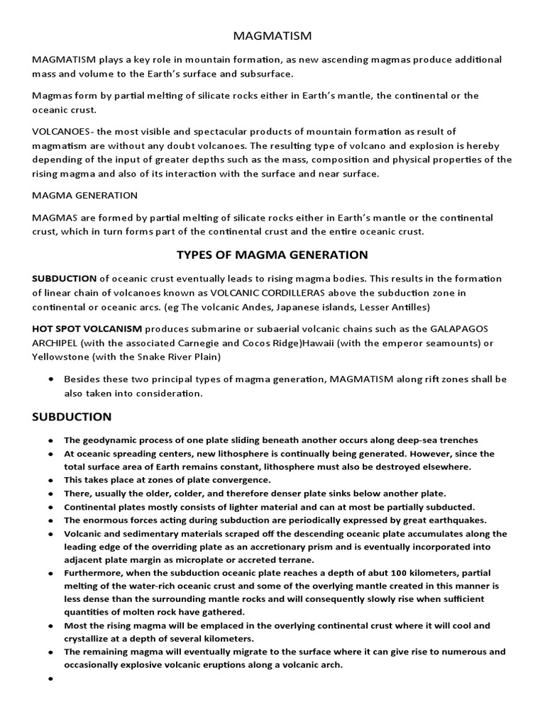 MAGMATISM | PDF | Volcano | Magma