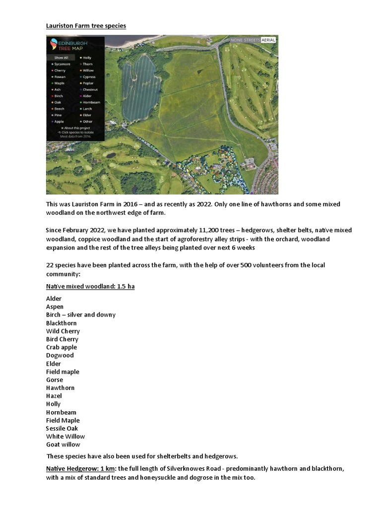 Lauriston Farm Trees Jan 2023 | PDF | Trees | Hedge