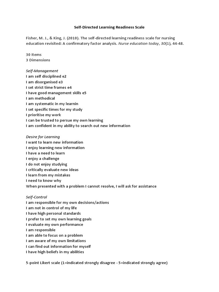 Nursing Self-Learning Assessment | PDF