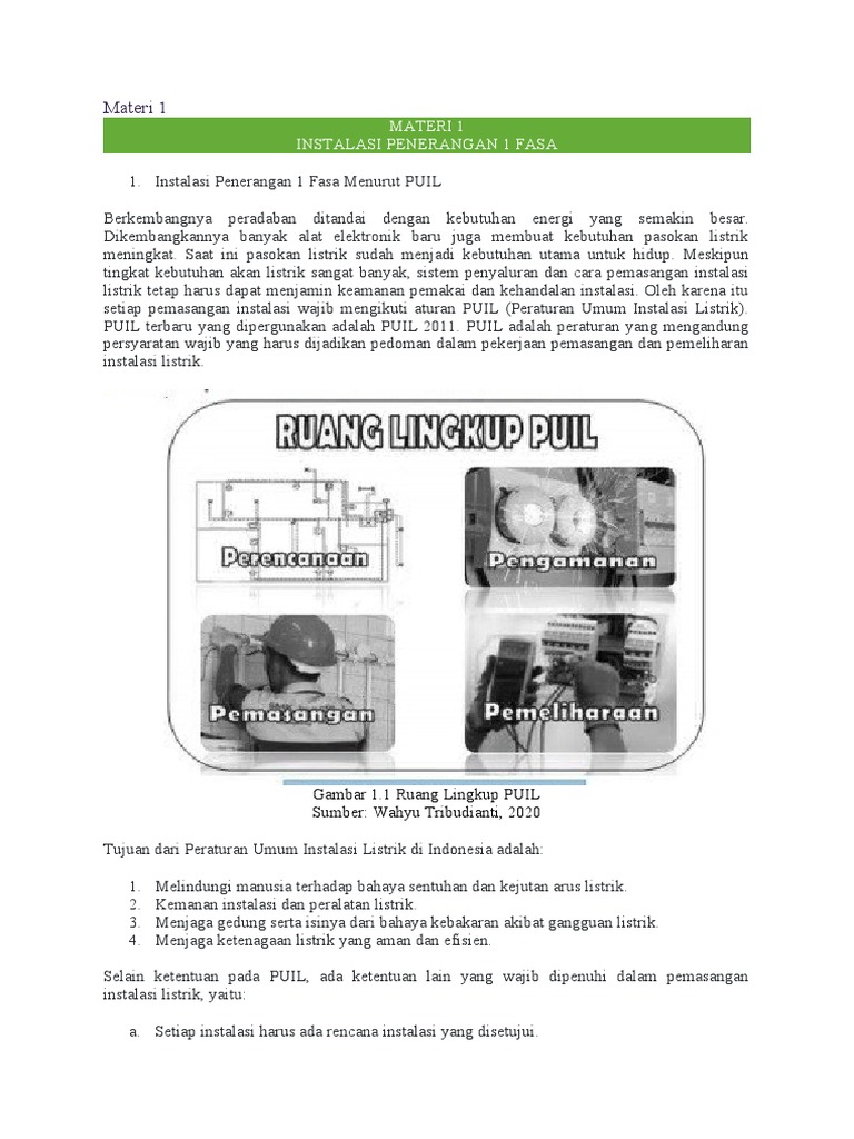 Bab 1 Instalasi Penerangan Listrik 1 Fasa | PDF