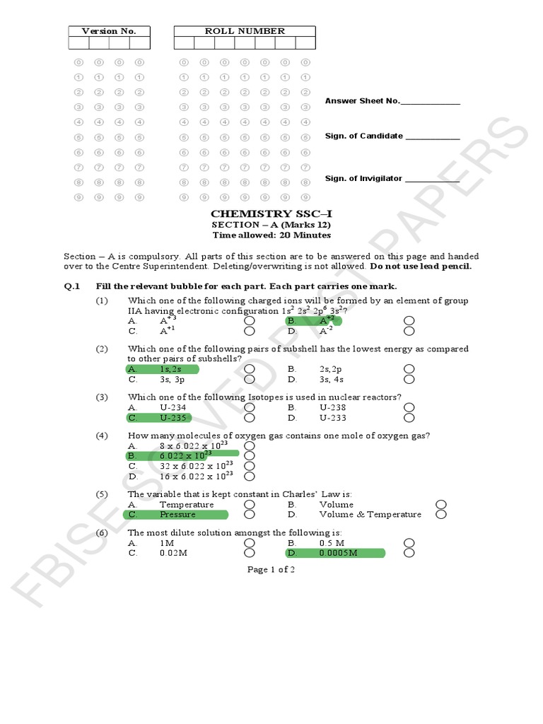 Class 9 Chemistry Model Paper 2025 | PDF | Ion | Redox
