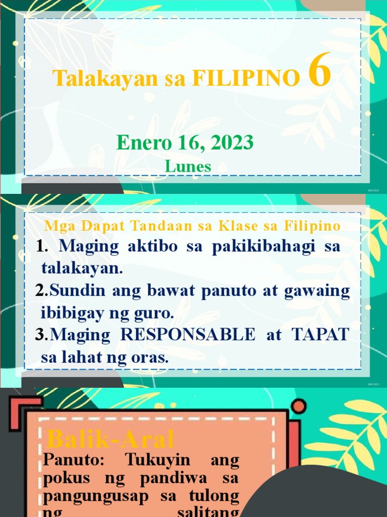 Filipino PPT Q2W9D1 | PDF