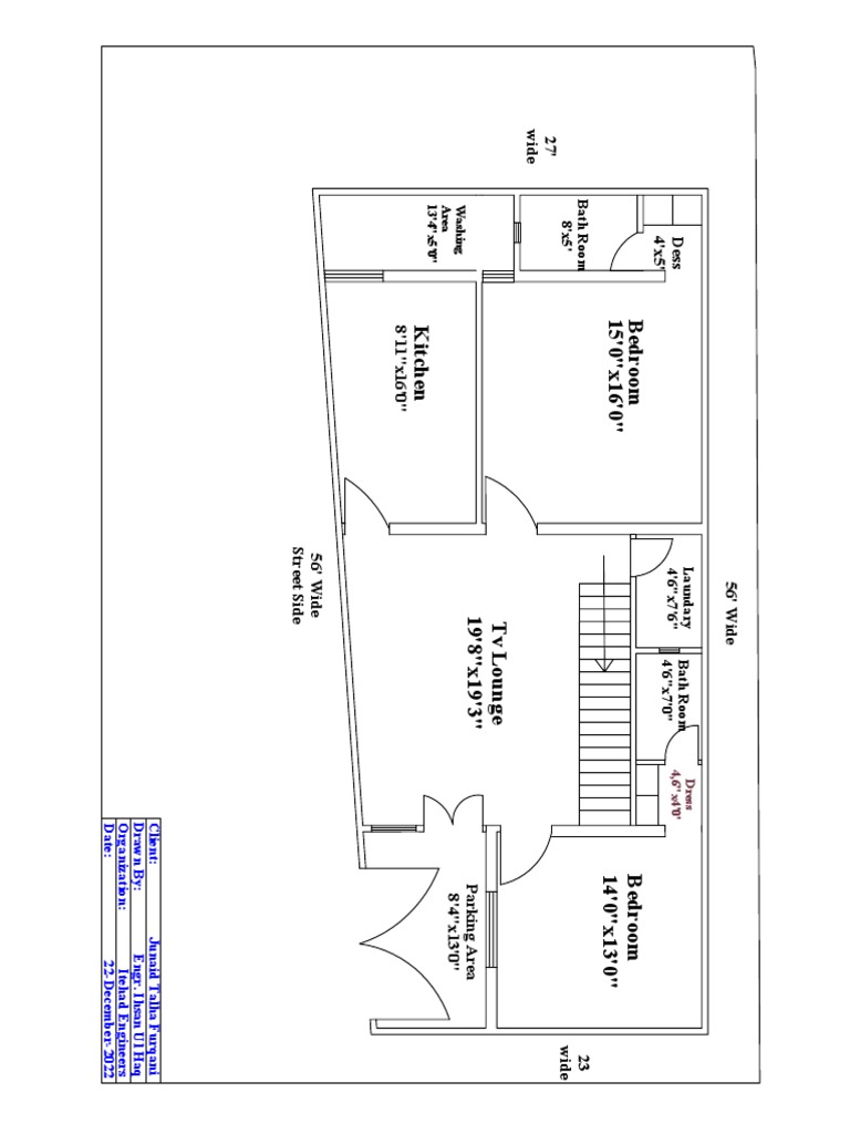 27x56 House Plan for Junaid Talha | PDF