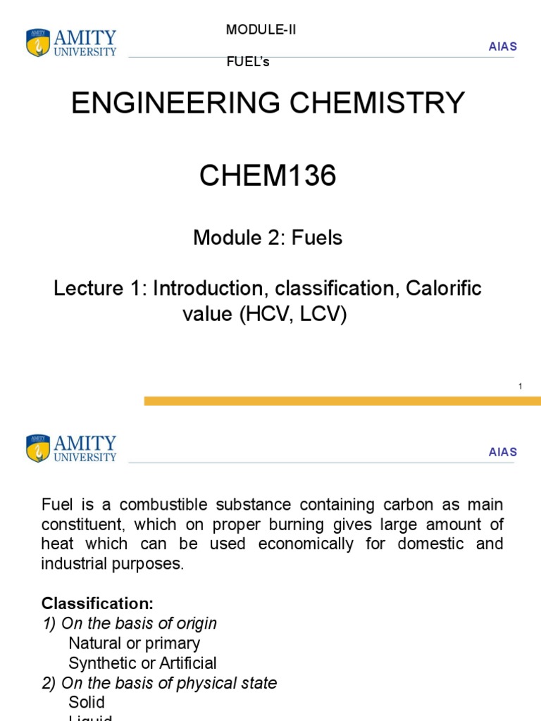 M2-L1 - Fuels Classification, HCV, LCV | PDF | Calorie | Combustion