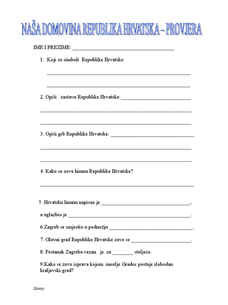 Nasa Domovina Republika Hrvatska | PDF