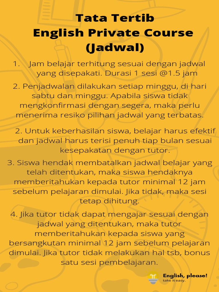 Tata Tertib English Private Course | PDF