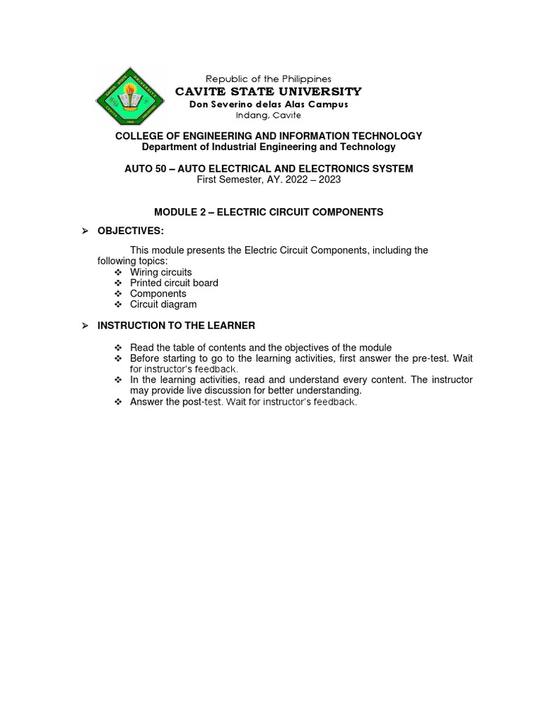 MODULE-2-Electric Circuit Components | PDF | Capacitor | Printed ...