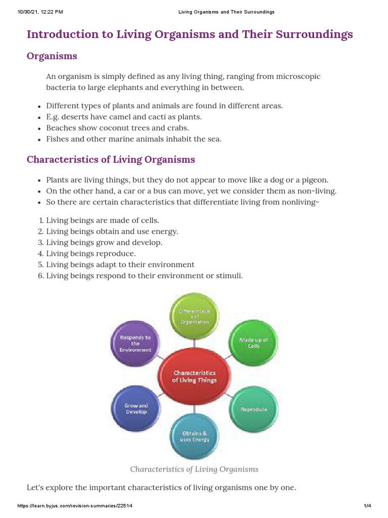 Living Organisms and Their Surroundings | PDF | Habitat | Plants