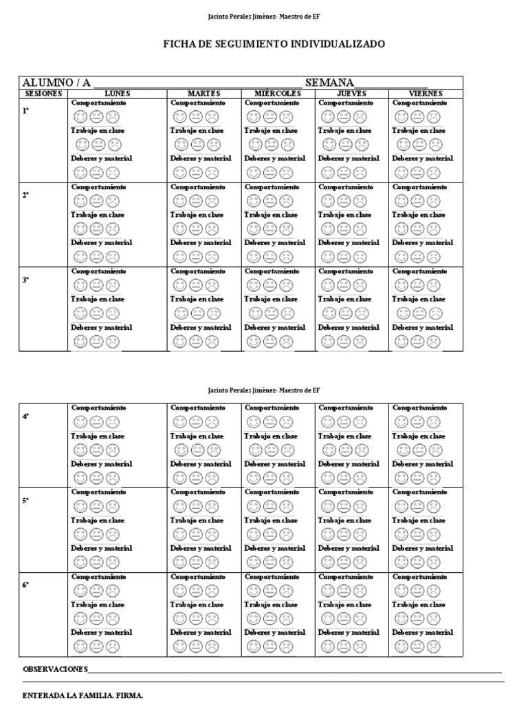Ficha de Seguimiento Individualizado | PDF | Crecimiento personal y ...