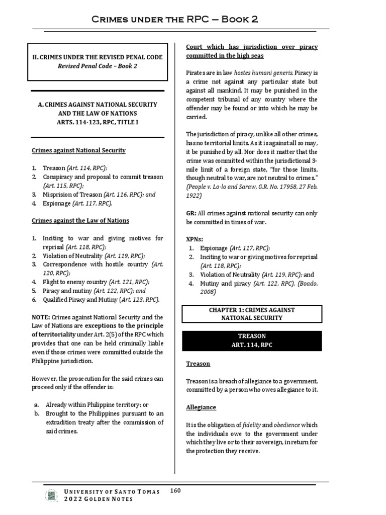 Crim 2 Golden Notes | PDF | Treason | Crimes