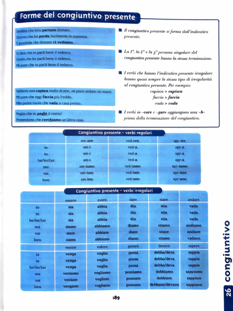 Congiuntivo Presente e Passato | PDF