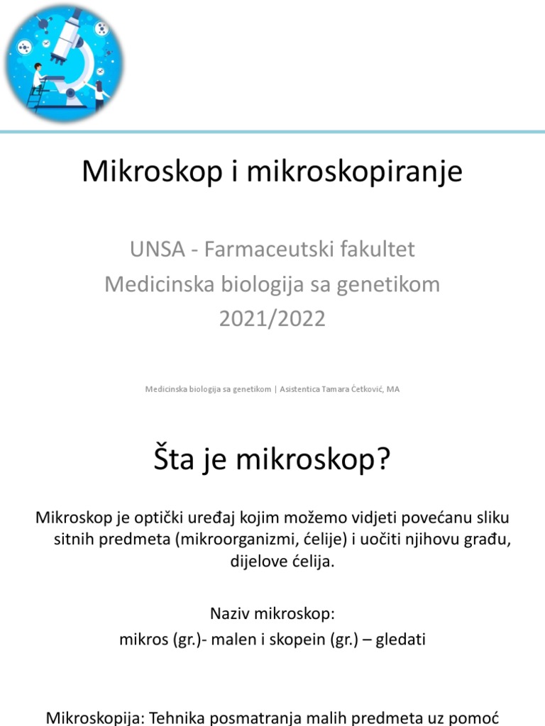 1 - Mikroskop I Mikroskopiranje | PDF