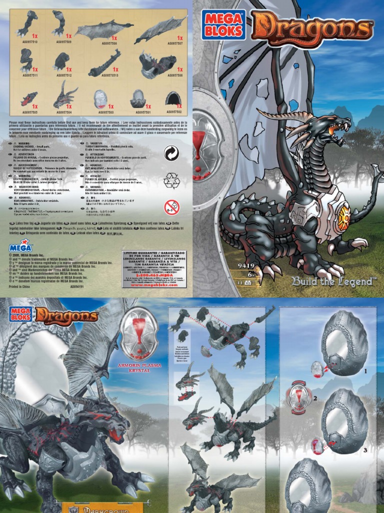Mega-Bloks Dragons 9419 Darkcrown-Eclipse-Dragon | PDF | Marcas de juguetes