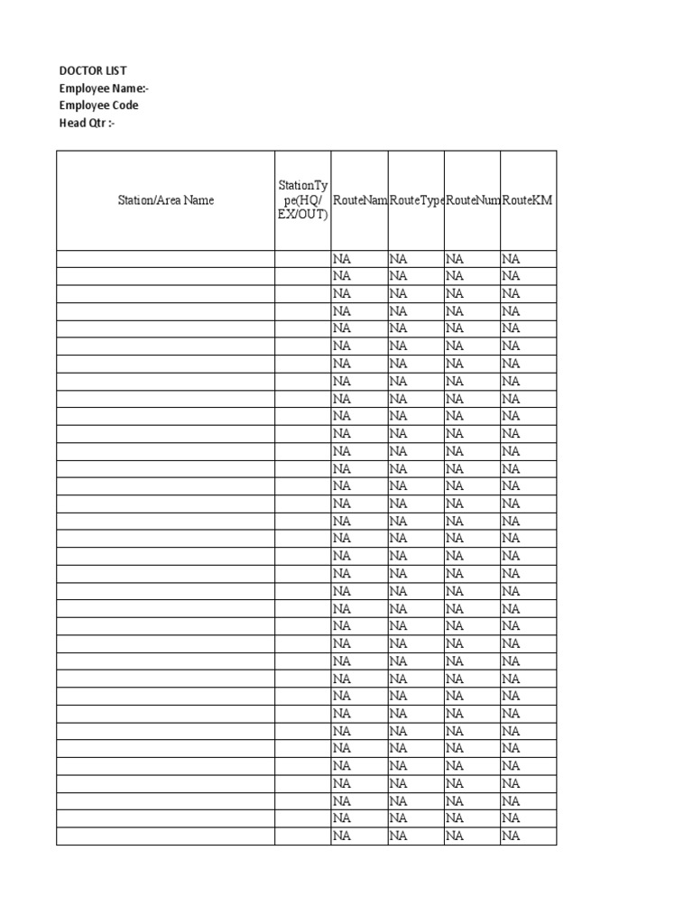 Dr. List Format | PDF