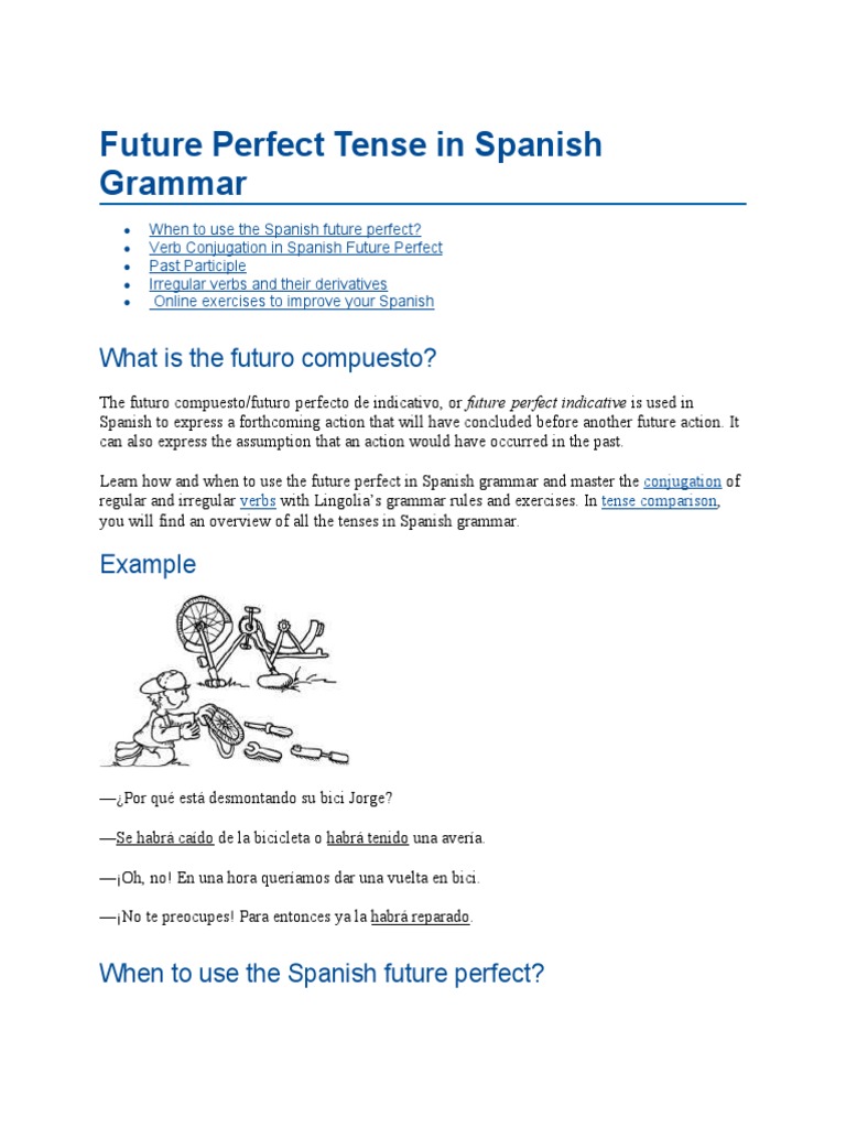 Future Perfect Tense in Spanish Grammar | PDF | Grammatical Tense ...