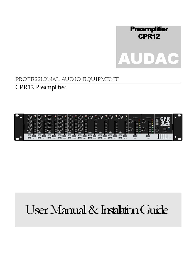 Audac Cpr12 Manuel | PDF | Electrical Engineering | Computer Engineering
