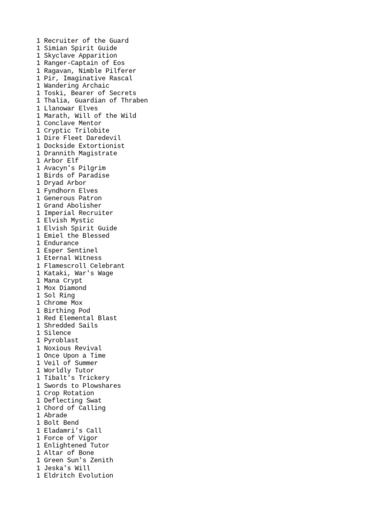 Magic: The Gathering Deck List | PDF