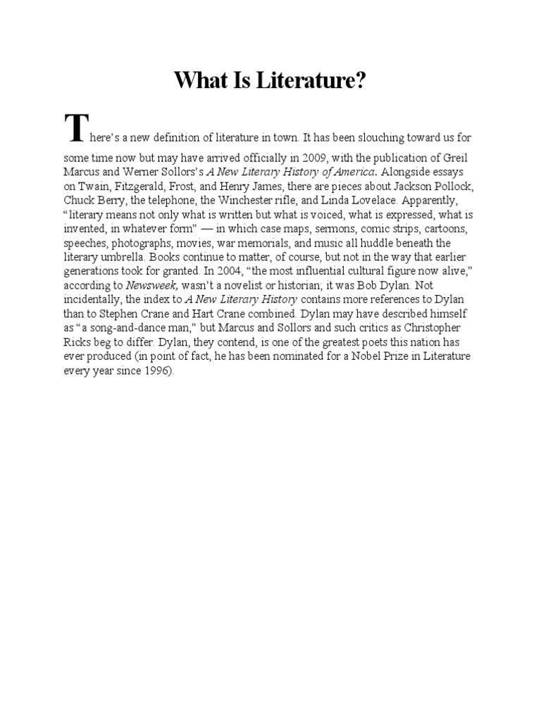 What Is Literature | PDF | Poetry | Novels