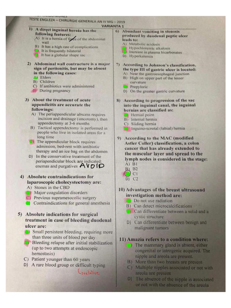 General Surgery Exam 2019 | PDF