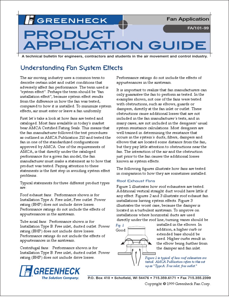 Fan Application Guideline | PDF | Mechanical Fan | Duct (Flow)