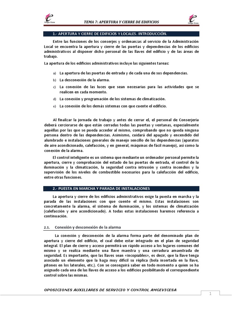 Tema 7 - Apertura y Cierre de Edificios y Locales - Puesta en Marcha y ...