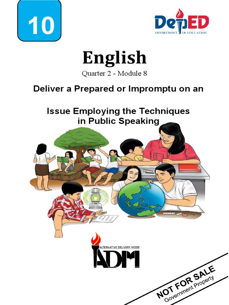 English10 Q2 Module8 Deliver A Prepared Or Impromptu On An Issue