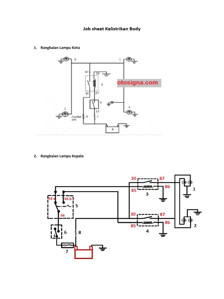 Job Sheet Kelistrikan Body | PDF