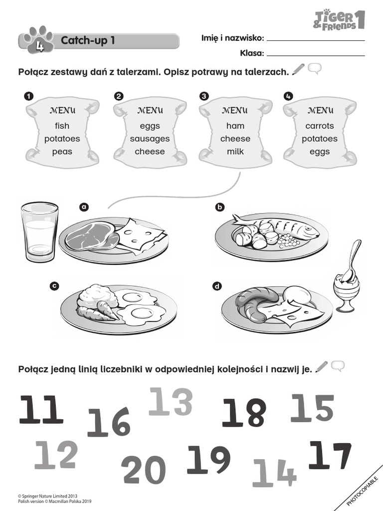 Tiger&Friends 1 - TRF - Unit 4 - Catch-Up 1 | PDF