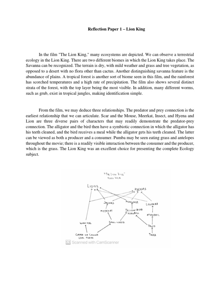 Reflection Paper 1 - Lion King | PDF | Lion | Ecology