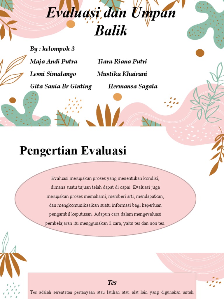 Evaluasi Dan Umpan Balik (Kelompok 3) | PDF | Karier & Perkembangan | Pengembangan Diri
