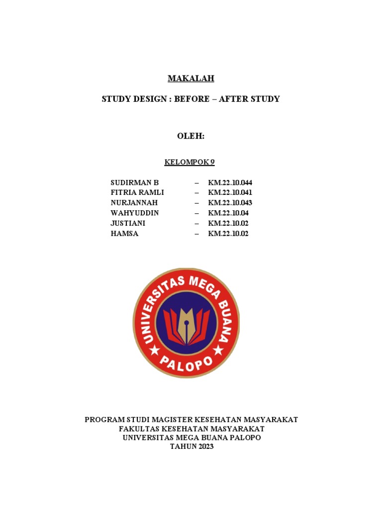 Desain Penelitian Before-After Study | PDF