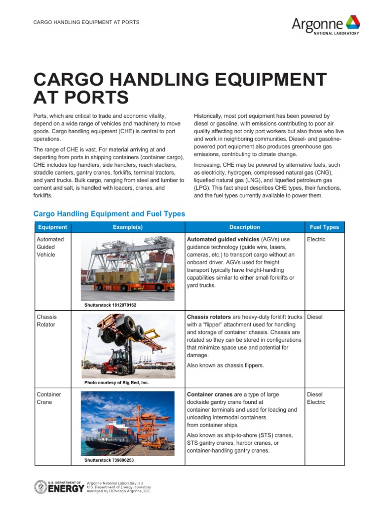 Cargo Handling Equipment Overview | PDF | Crane (Machine) | Forklift