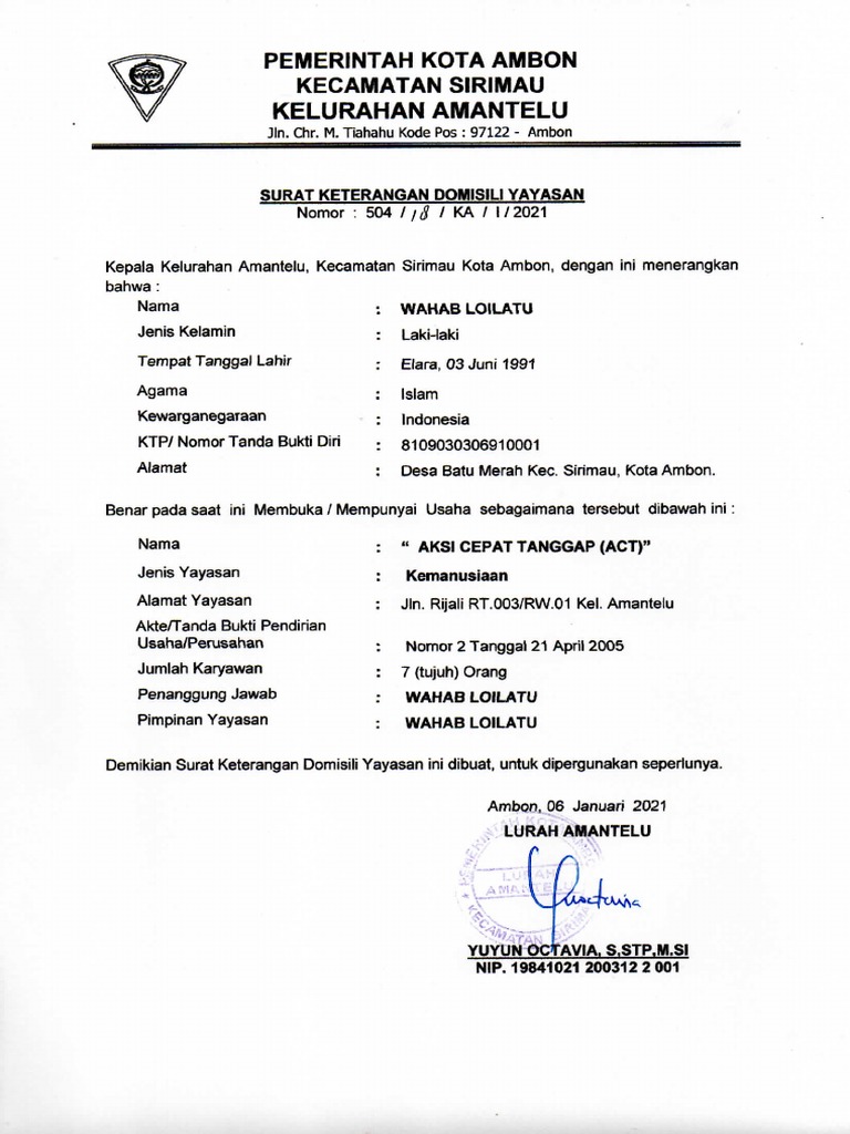 SKDY Kelurahan | PDF