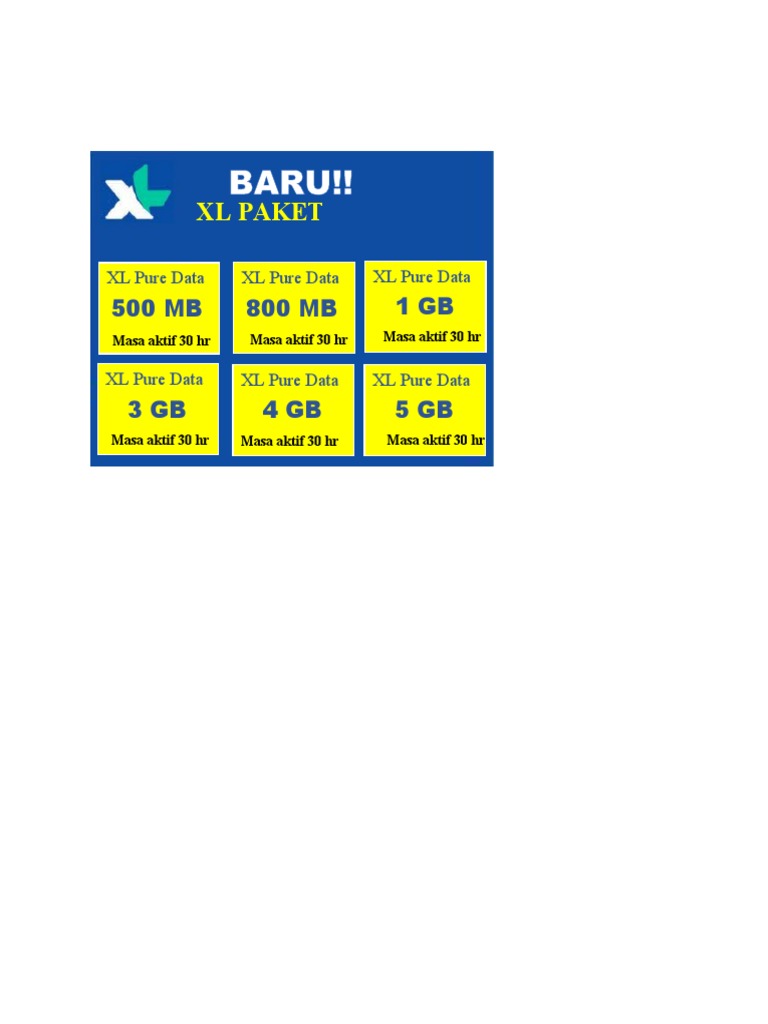 Paket Data XL Pure 2024 | PDF | Ilmu Sosial | Griya & Taman