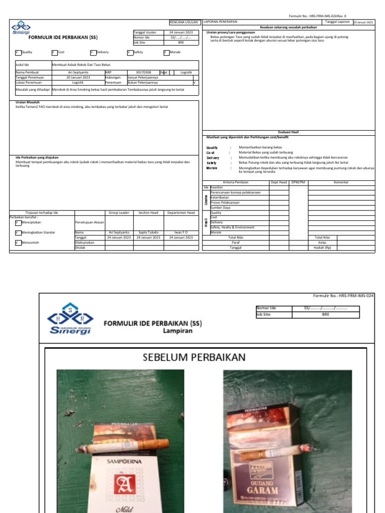 Formulir Ss Logistik-Membuat Asbak Rokok Dari Taso Bekas-Ari Septyanto - Ari Septyanto Logistik ...